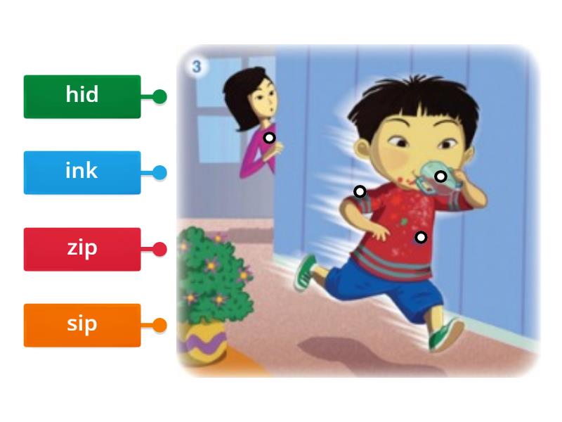 Phonic 2-Unit 4-Story-The Kid 3 - Labelled diagram