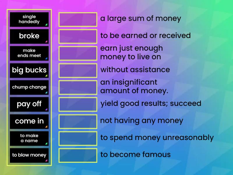 Money words - Match up