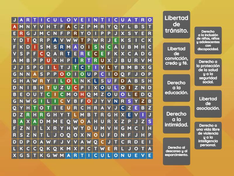 Articulos - Wordsearch