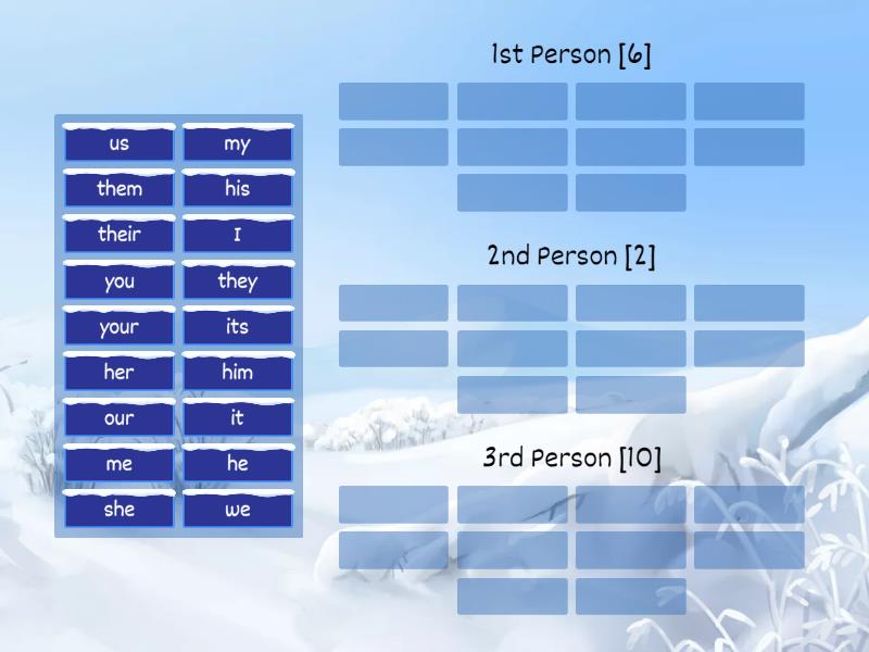 1st, 2nd, 3rd Person Pronouns - Group sort