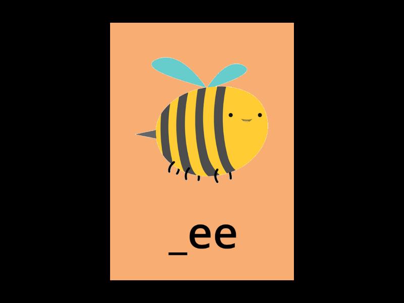 Ee ea y phonics gaps - Flash cards