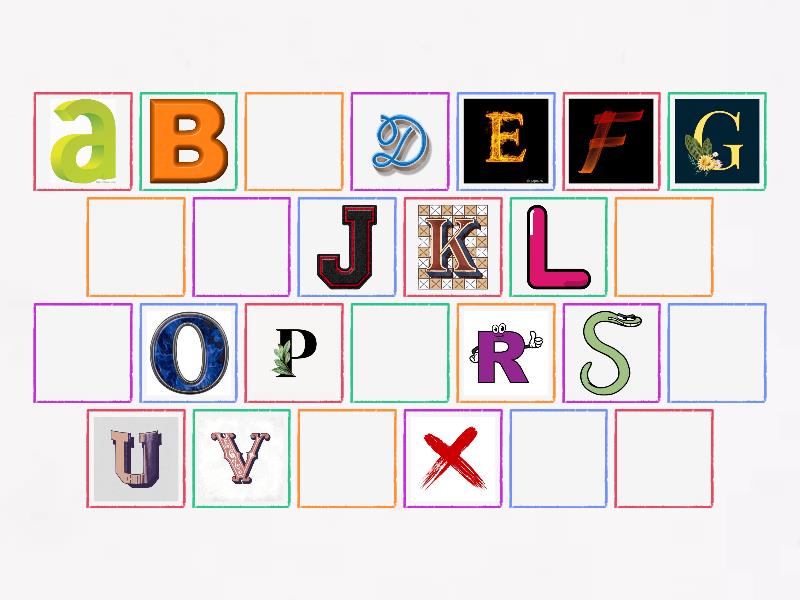 FF placement test alphabet - Flip tiles