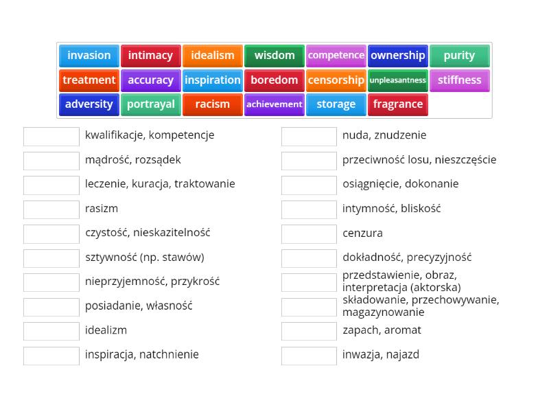 EF Adv Plus - 2A - suffixes (forming nouns) - Match up