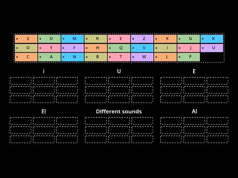 Alphabet practice and its similar sounds - Group sort