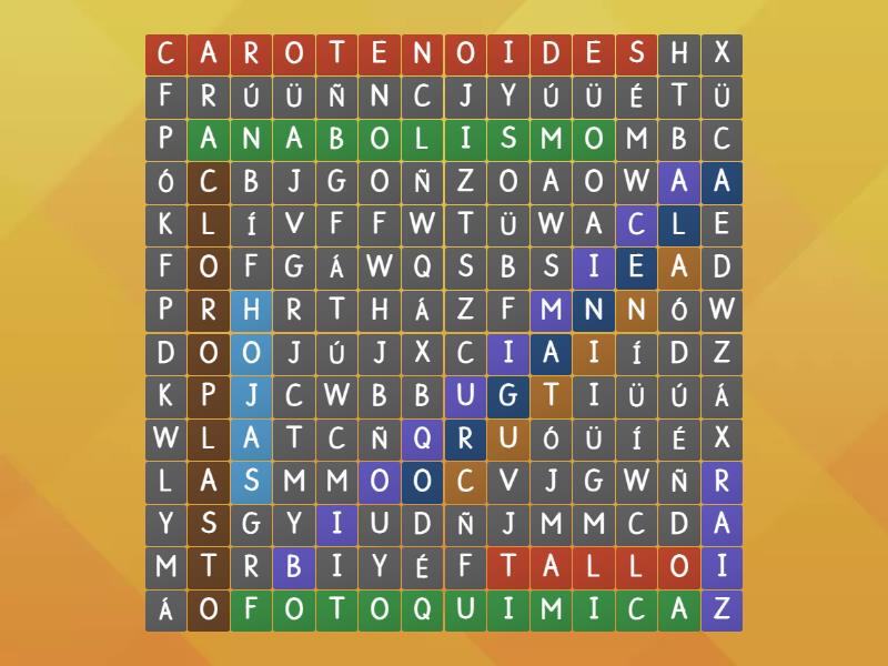 BIOLOGIA/FOTOSINTESIS - Sopa de letras