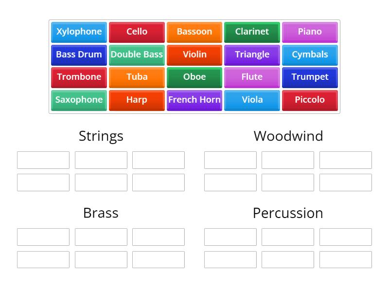 Instrument Families - Group sort
