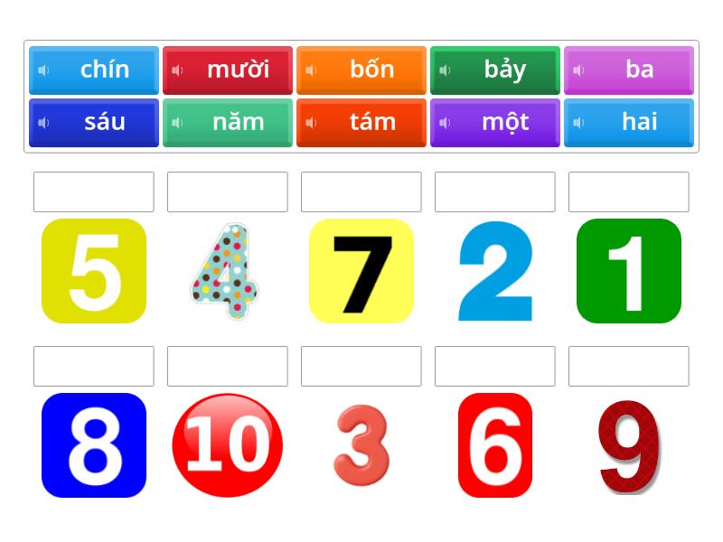 Y1. Recognise the numbers as words - Match up