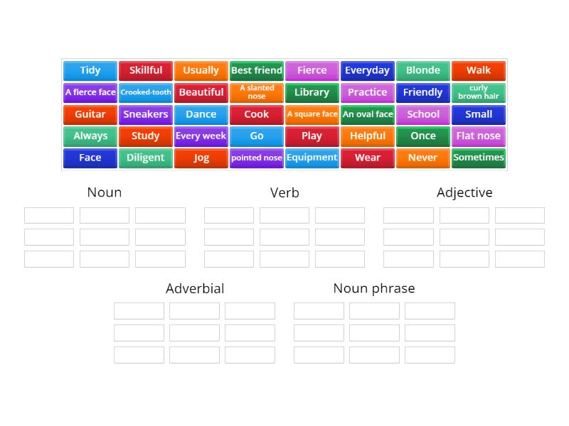 Identifying grammar features - Group sort