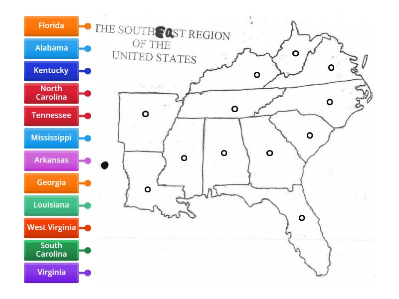 Southeast States - Labelled diagram