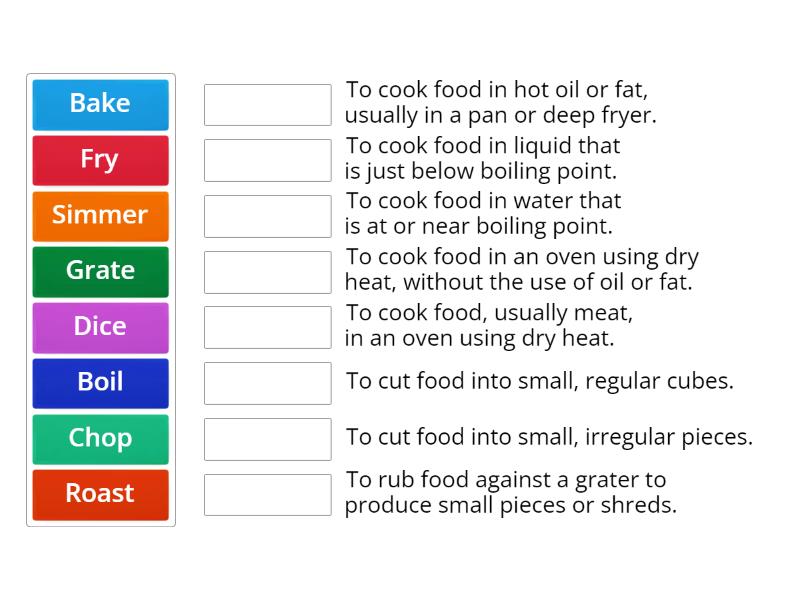 Cooking actions 1 - Match up