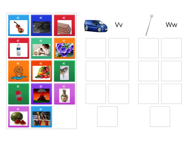 Initial 'V' or 'W' sound sort - Group sort
