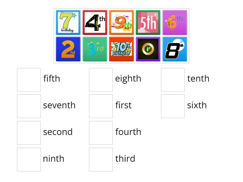 Ordinal numbers - Match up