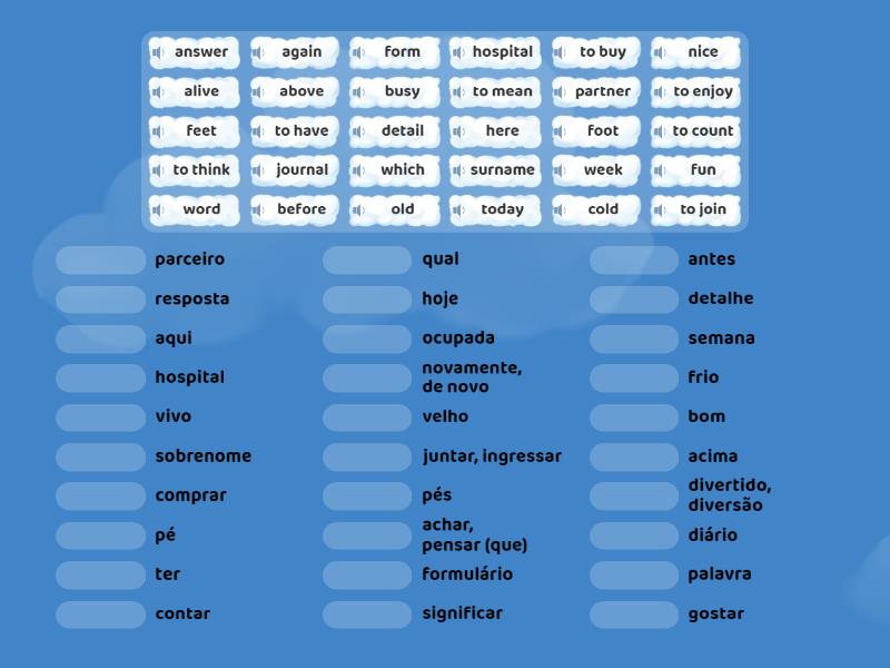 Random Vocabulary Vanessa #7 - Match up