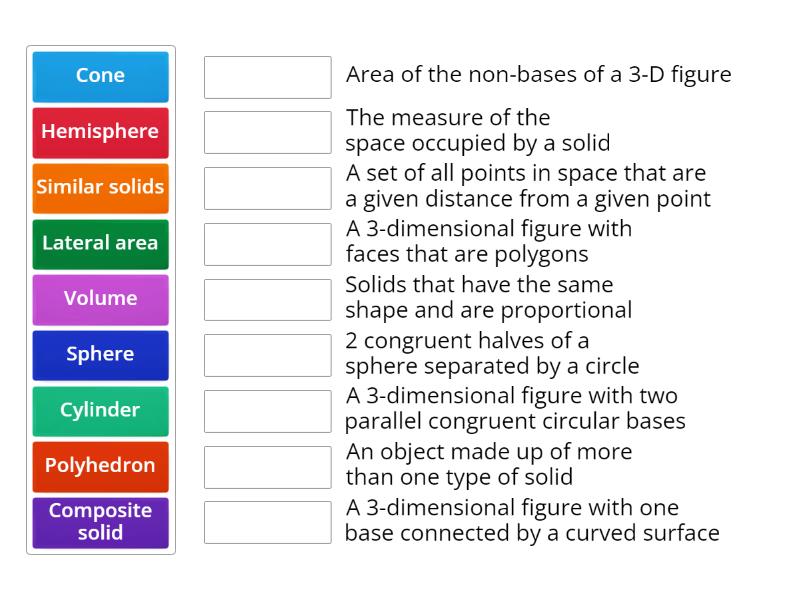 Volume Vocabulary - Match up