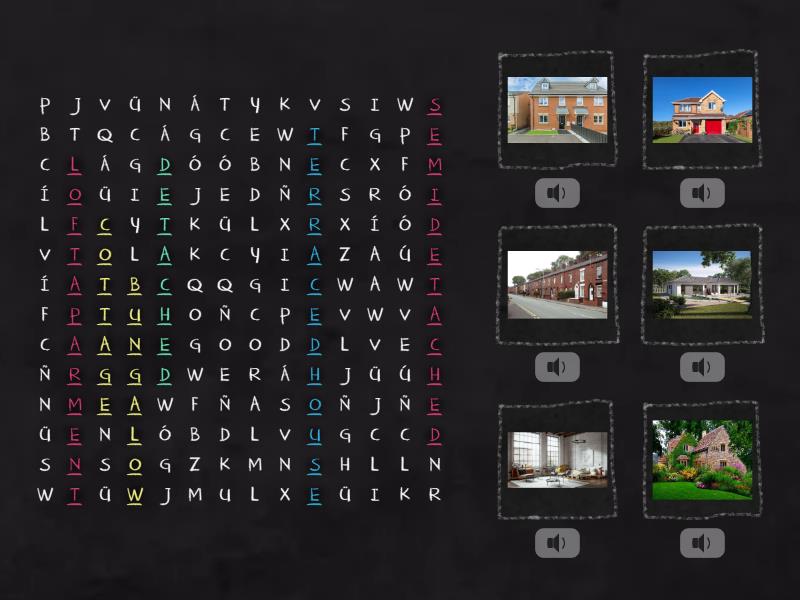 types of houses - Sopa de letras