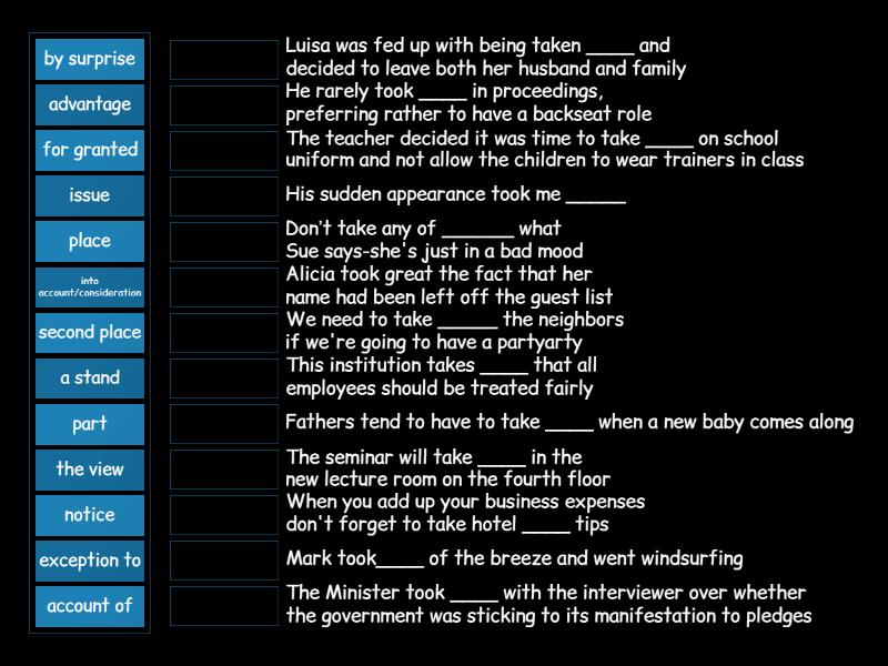 Match the expressions with the right sentences - Match up