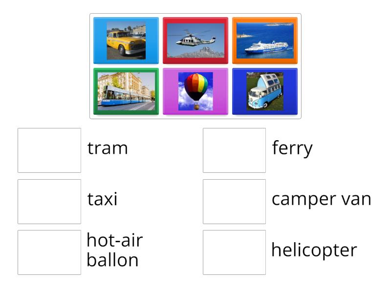 Transports Vocabulary - Match up