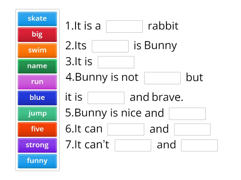 задание rabbit - Complete the sentence