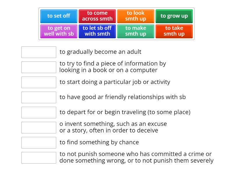 EGE Phrasal verbs - Match up