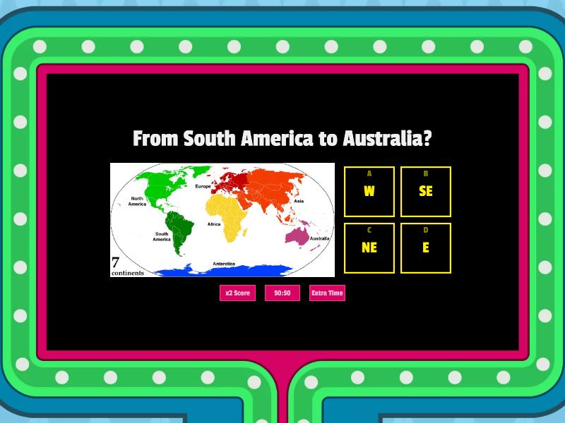 Compass Points - World Map - Concurso de preguntas