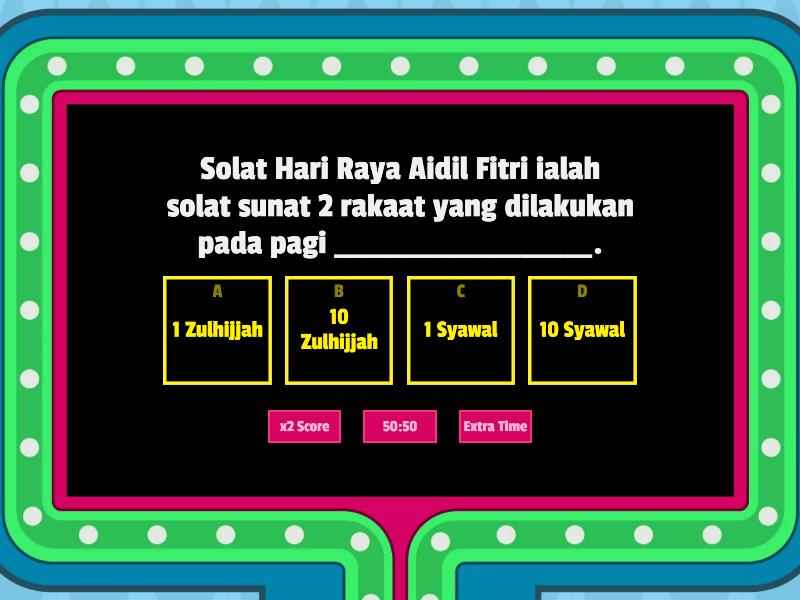 HARI RAYA AIDILFITRI DAN HARI RAYA AIDILADHA - Gameshow quiz