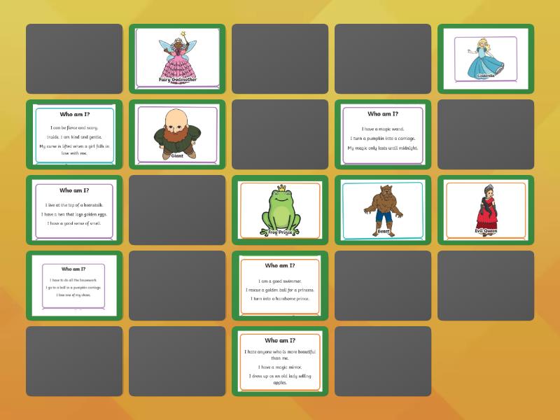 STORY CHARACTERS - Matching pairs