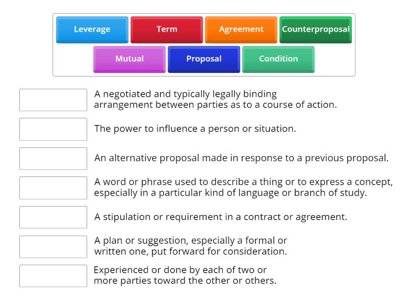 negotiating - Match up