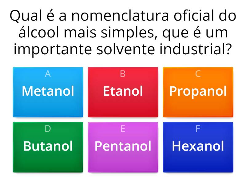 Álcool: O Desafio da Química Orgânica - Questionário