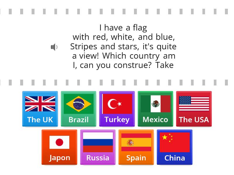 Countries guessing game - Find the match