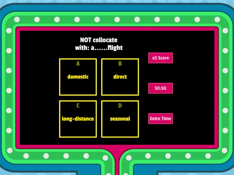 B2 First Travel : Collocations / Phrasal Verbs - Gameshow quiz