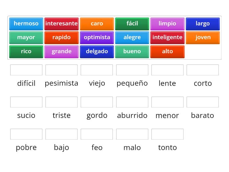 Spanish_antonyms - Match up