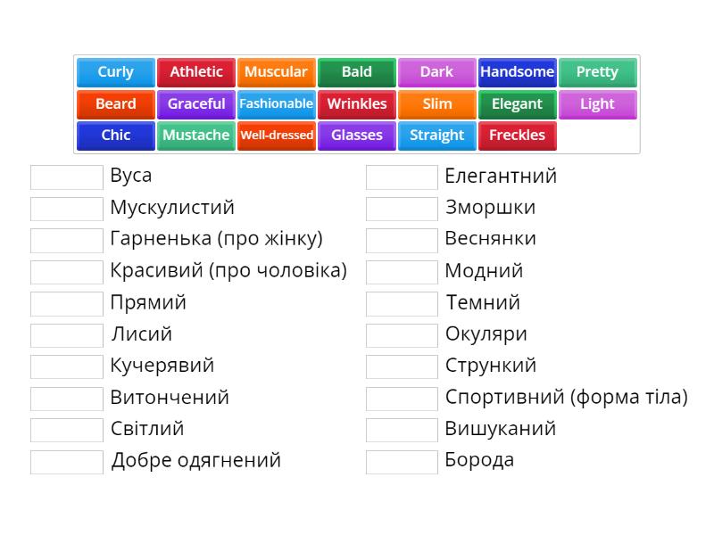 APPEARANCE LEVEL A2 - Match up