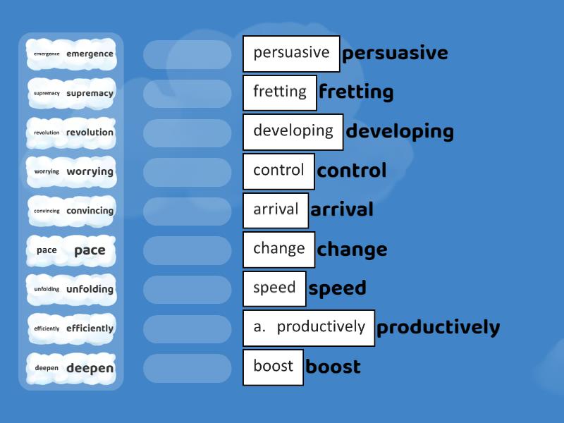 Vocabulary exploration - Match up