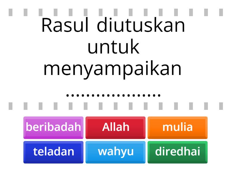 Peranan Rasul (Pendidikan Islam Tahun 4) - Find the match