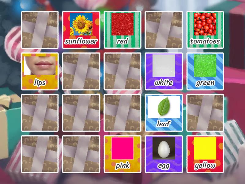 pair up the colour with the object - Matching pairs