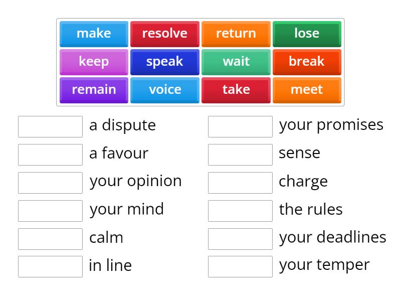 Verb+noun collocations_Roadmap B2_1C - Match up