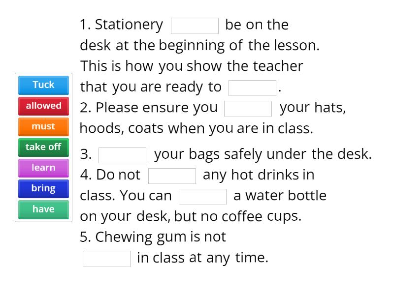 Induction checklist - Complete the sentence