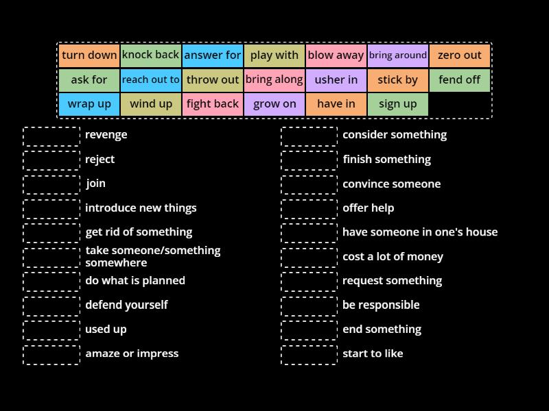 Phrasal Verbs 3 by Mrs Fab - Match up