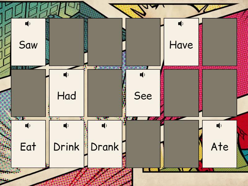 Irregular verbs (Past Simple) with sound - Matching pairs
