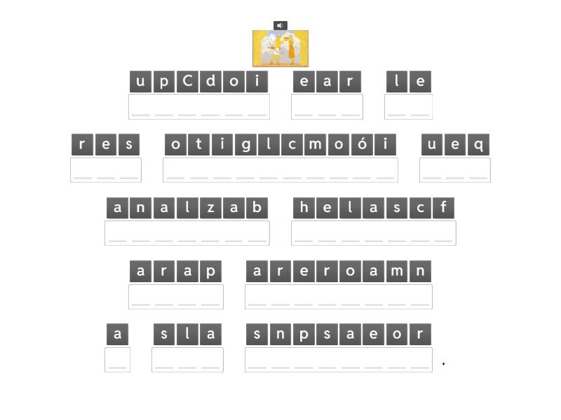 Vocabulario historia Cupido y Psique - Anagram