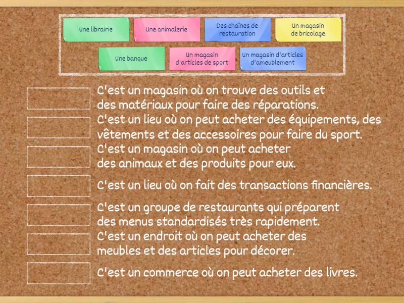 Les commerces (2) - Match up