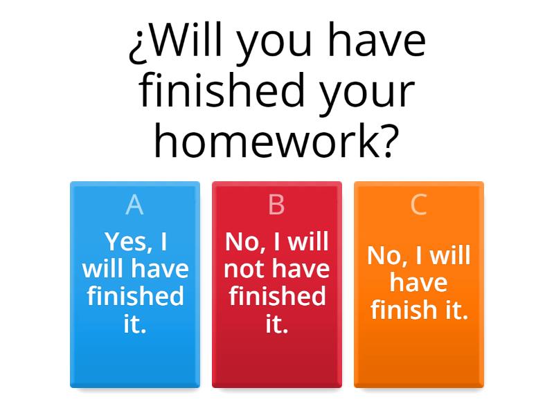 Wordwall: Future perfect simple, practice - Quiz