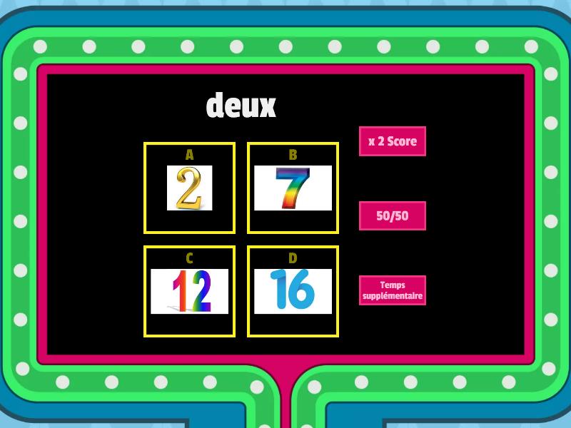 les nombres 1 - 10 - Gameshow quiz