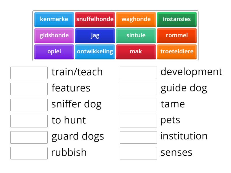 Luistertoets 2 Woordeskat - Match up