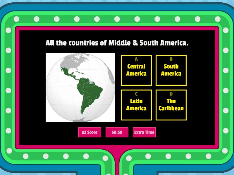 Latin America Geography Activity - Gameshow quiz