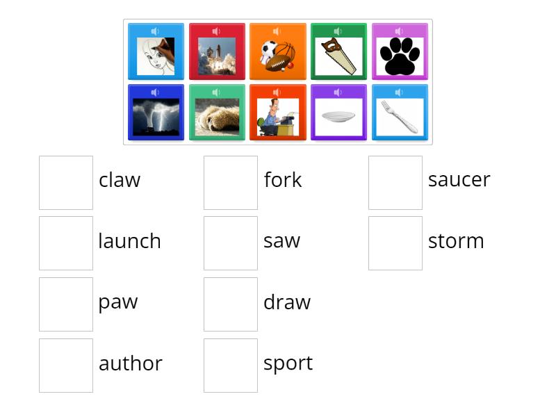 Phonics Phase 5 or aw au (audio supported) - Match up