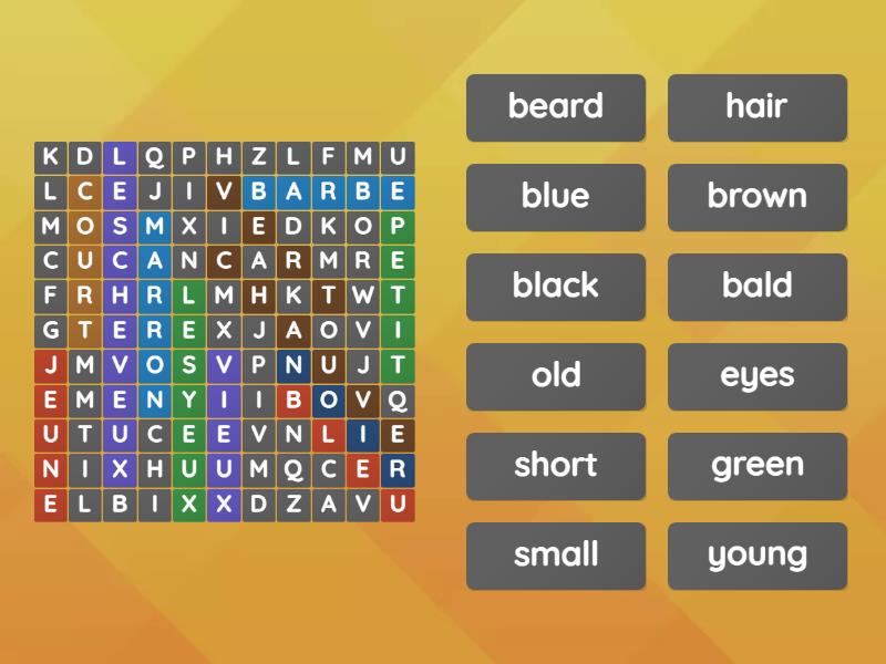 Describing people - - Wordsearch