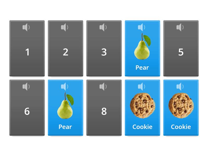 MEMORY GAME Food - Matching pairs
