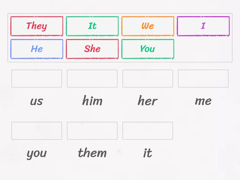 Sub/obj pronouns - Match up