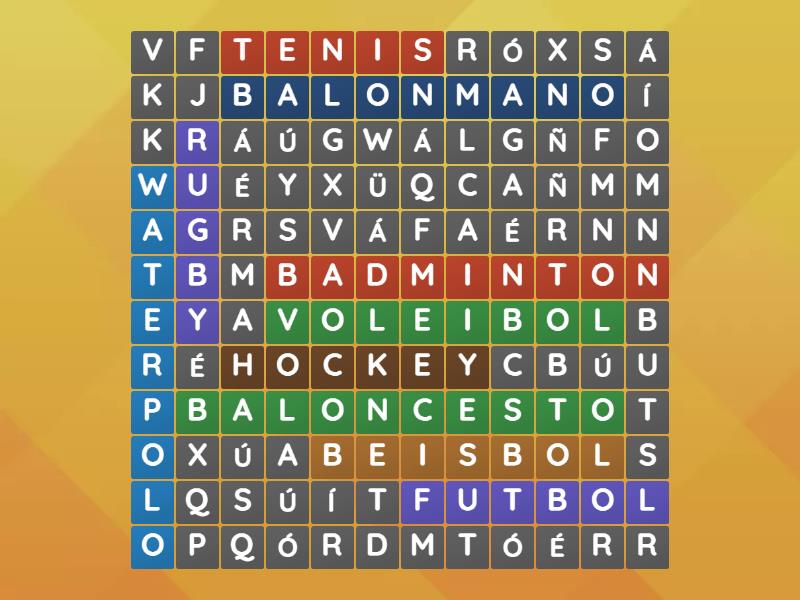 Sopa de letras de Deportes - Wordsearch